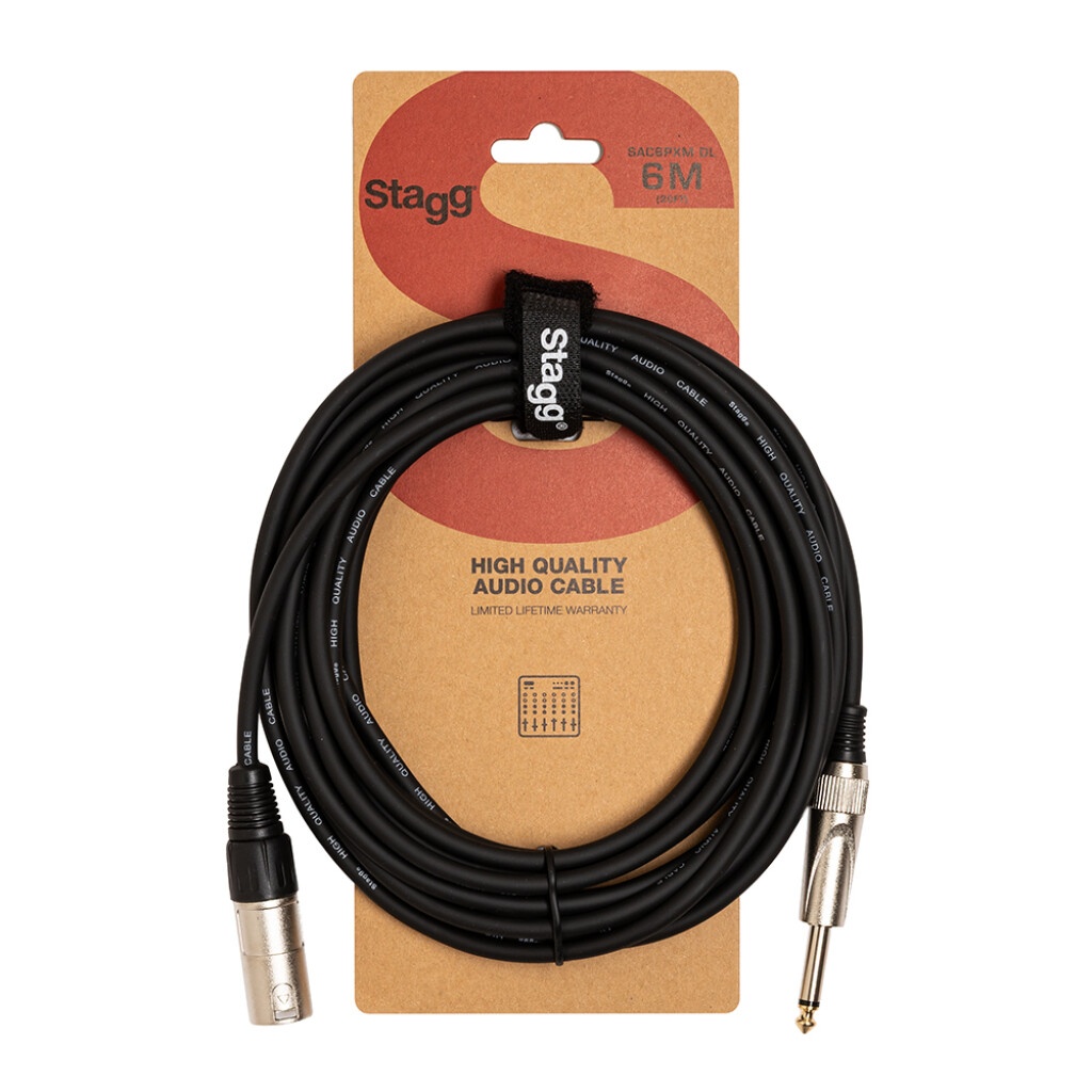 Câble XLR mâle - jack mâle 6 m Stagg - Broc Music